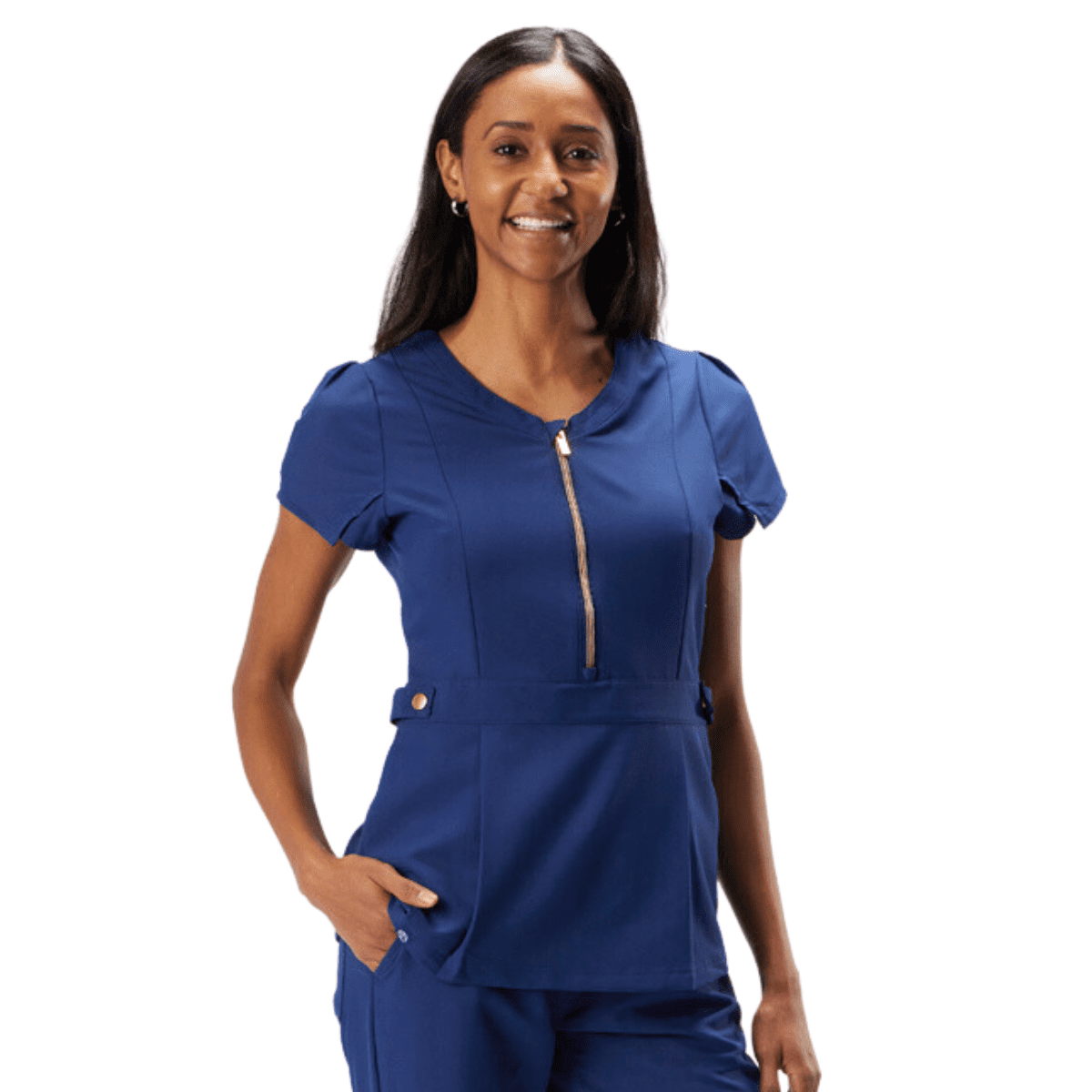 Zip Front Scrub Top | From the Kara Edit Range | Interweave